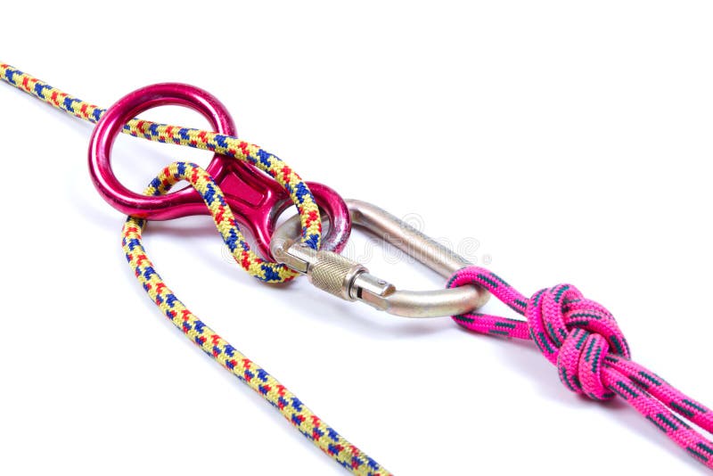 Climbing Equipment - Rope, Carabiner, Figure Eight Stock Photo - Image ...