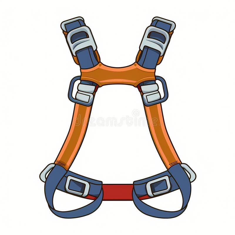 A Climbing Harness, a Blue and Orange Harness Stock Illustration ...