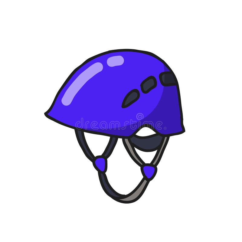 Climbing Helmet Doodle Icon, Vector Color Illustration Stock Vector ...