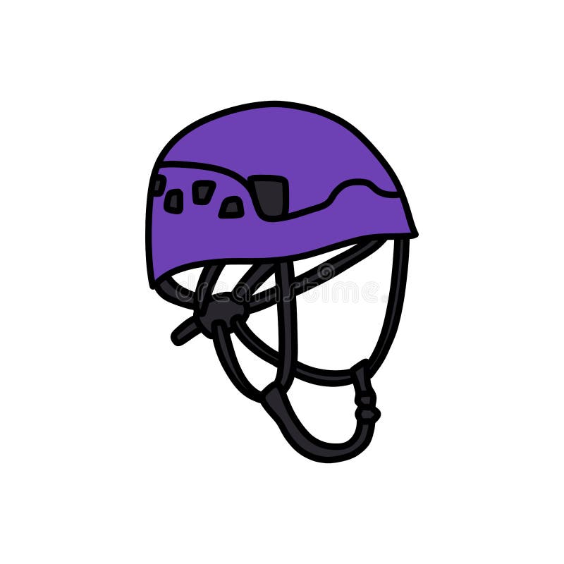 Climbing Helmet Doodle Icon, Vector Color Line Illustration Stock ...