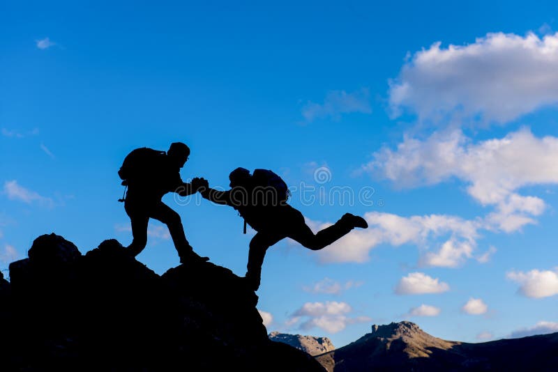 Mountaineer help stock image. Image of extreme, leader - 63148859