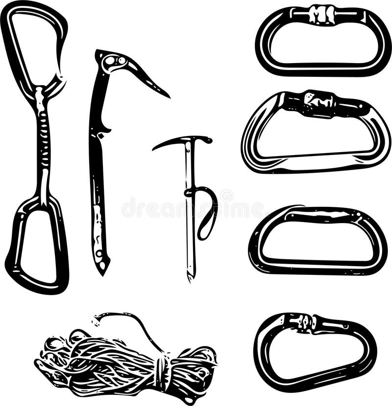 Mountain Climbing Equipment Drawing Stock Vector - Illustration of ...