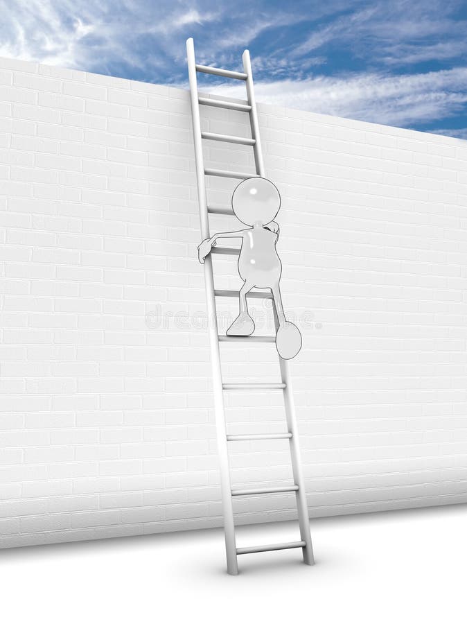 Climbing the ladder stock illustration. Illustration of action - 9714497