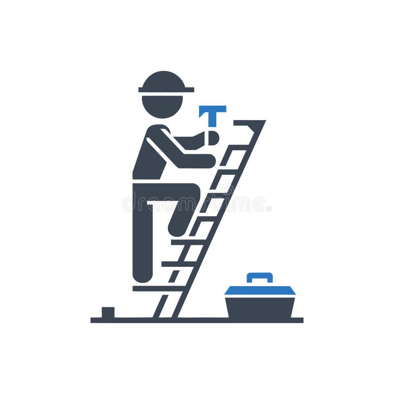 Climbing Ladder Construction Icon Stock Vector - Illustration of tool ...