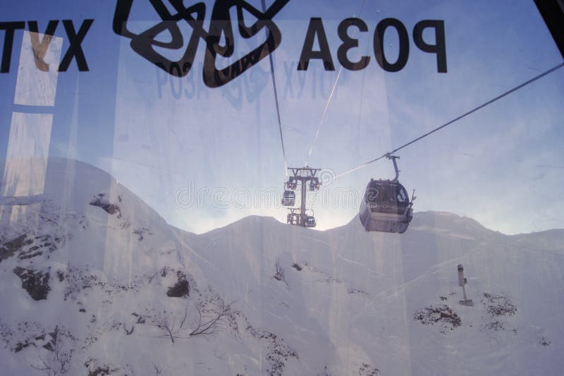 Climbing the Mountain by Cable Car. Editorial Photography - Image of ...