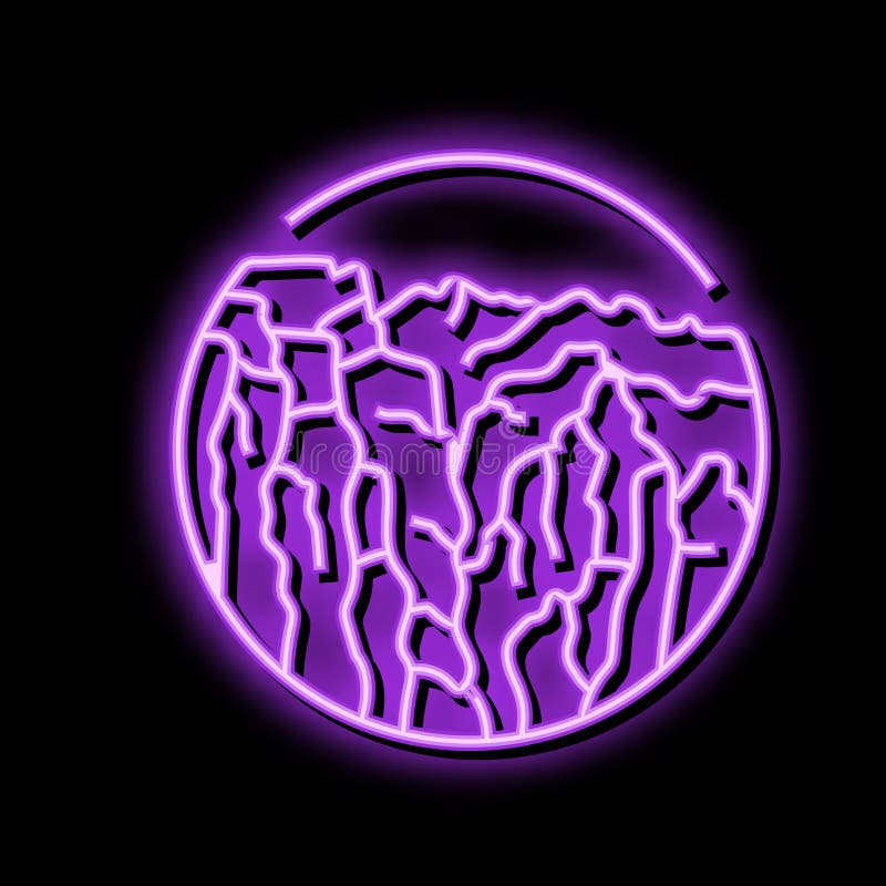 Climbing Mountain Landscape Neon Glow Icon Illustration Stock Vector ...