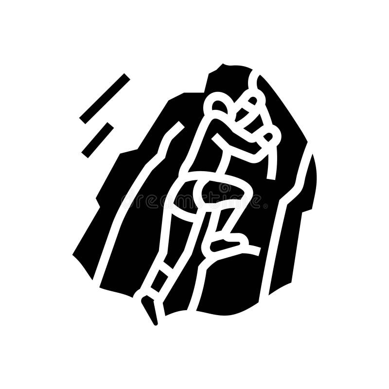 Climbing Mountain Progress Glyph Icon Vector Illustration Stock ...