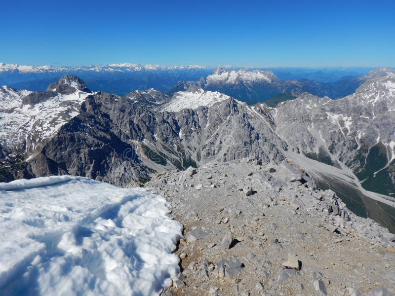 Climbing Mountain Ridge Watzmann in Germany Stock Image - Image of ...