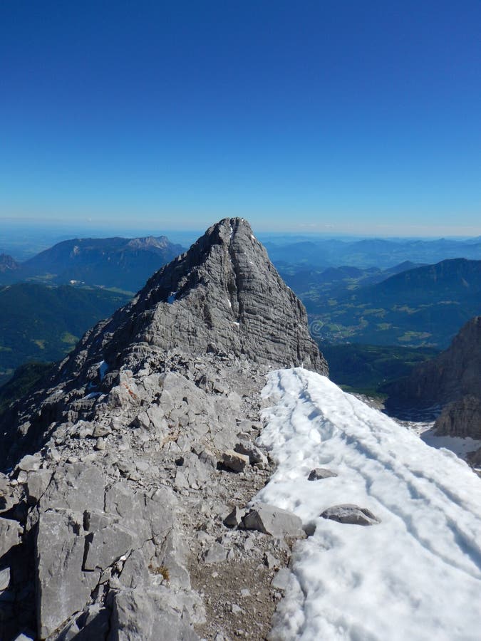 Climbing Mountain Ridge Watzmann in Germany Stock Photo - Image of ...