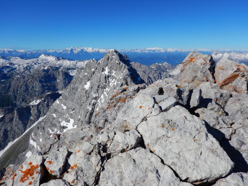 Climbing Mountain Ridge Watzmann in Germany Stock Image - Image of ...