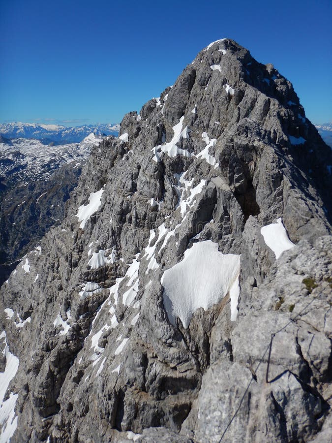 Climbing Mountain Ridge Watzmann in Germany Stock Image - Image of hike ...