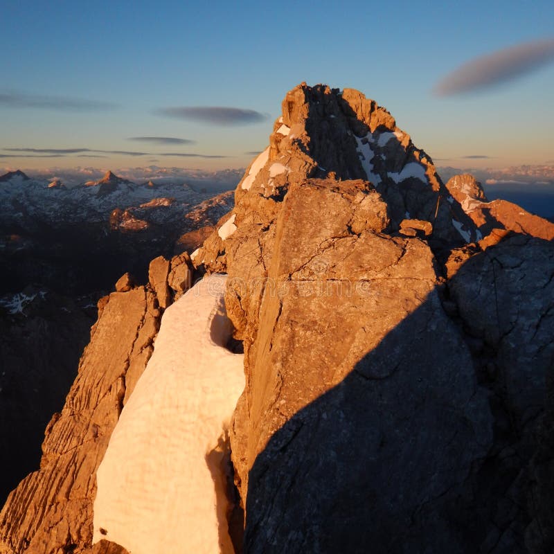 Climbing Mountain Ridge Watzmann in Germany Stock Photo - Image of ...