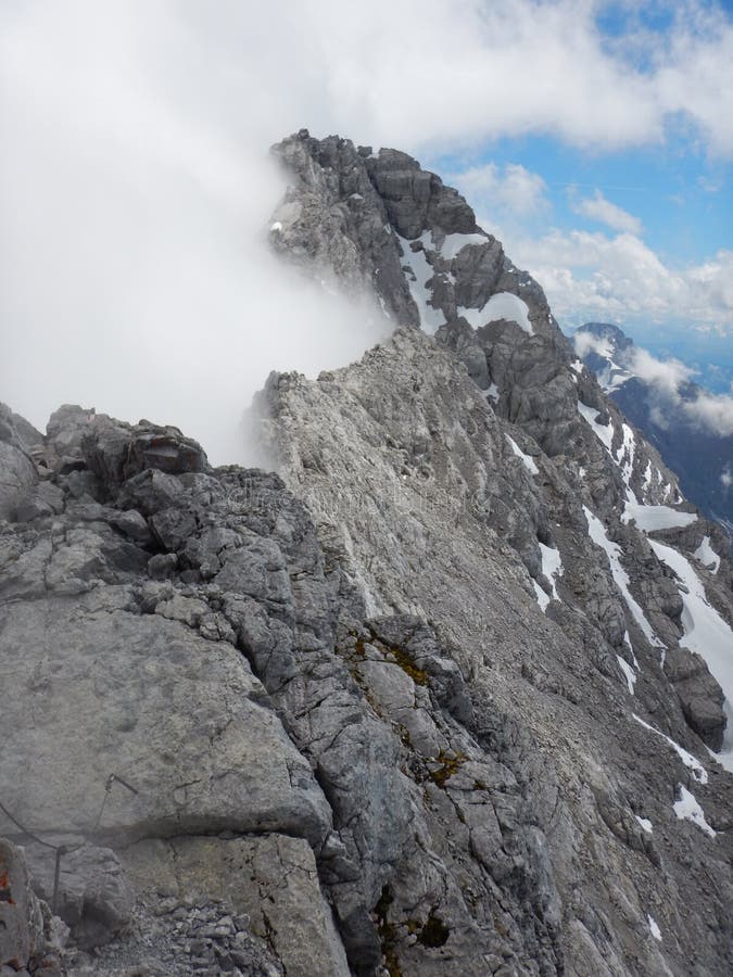 Climbing Mountain Ridge Watzmann in Germany Stock Image - Image of ...