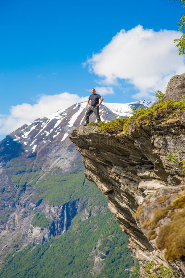Climbing at Norway stock photo. Image of vacation, fjord - 43340540