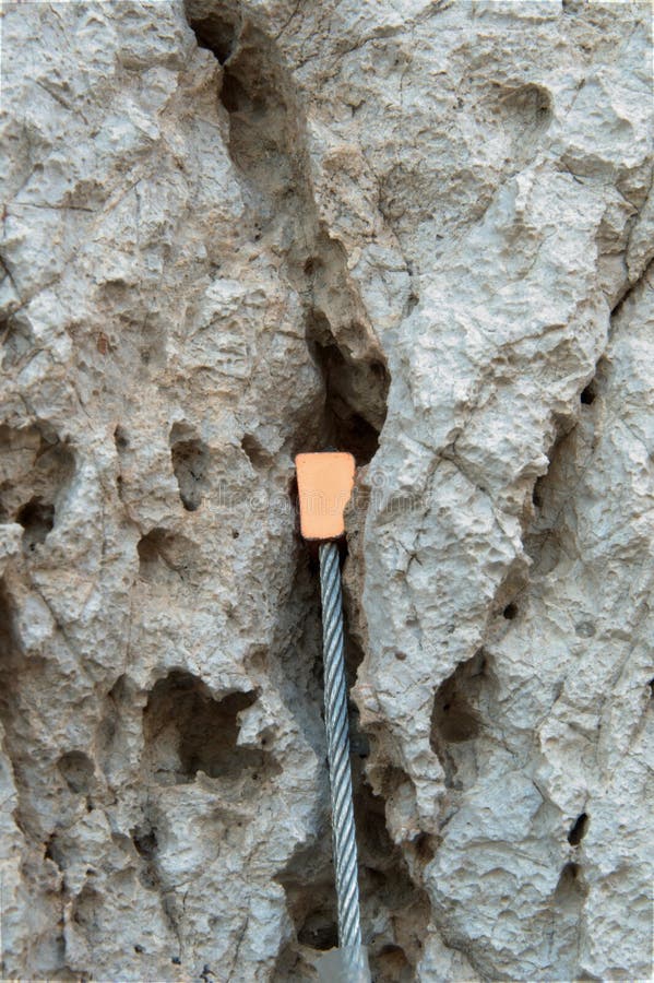 Climbing Nut Placed on Rock Crack Stock Photo - Image of wedge, closeup ...