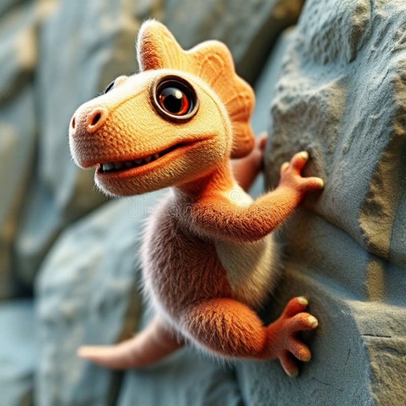 Climbing Pachy a Pachycephalosaurus Scaling a Climbing Wall Stock ...