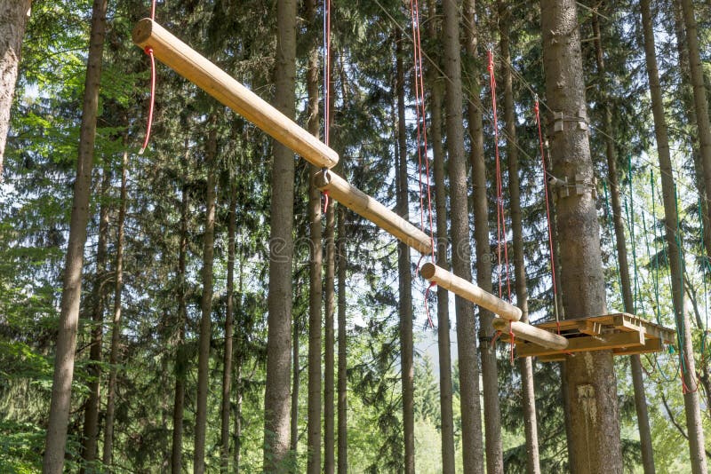 Climbing Park in the Forest Stock Photo - Image of exercise, adventure ...