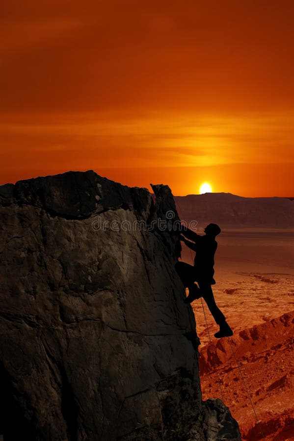 Climbing people stock photo. Image of cliffs, sunset - 19728326