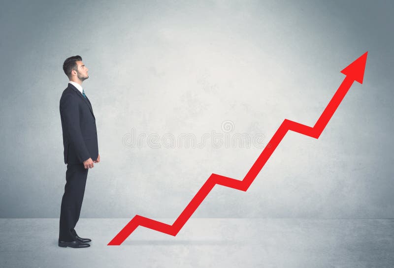 Climbing on Red Graph Arrow Stock Image - Image of grunge, chart: 98946227