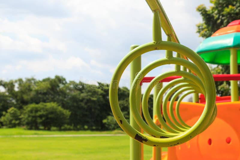 Climbing Rings in Playground Stock Image - Image of equipment, kids ...