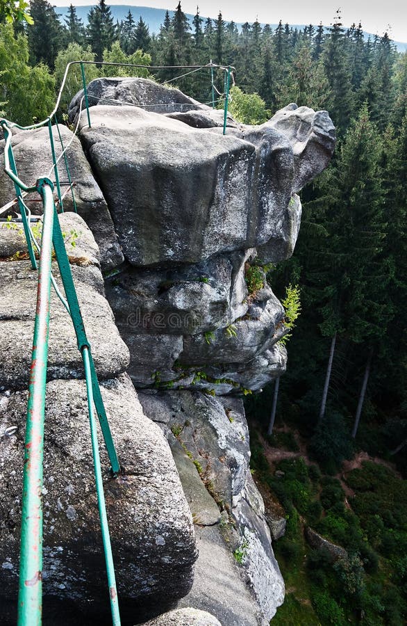 Climbing Rocks Overlooking the Forest. Stock Image - Image of tree ...