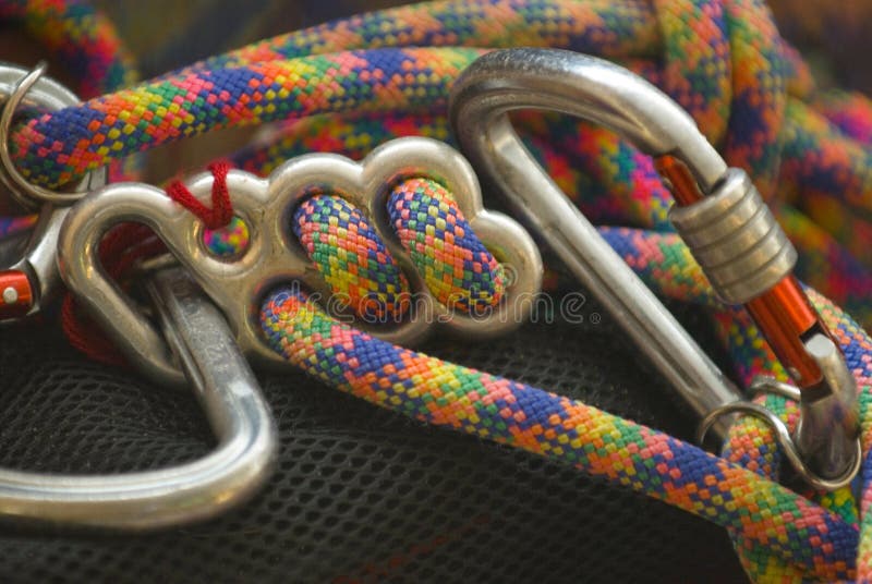 Climbing rope stock image. Image of piece, karabiner, rope - 1041073