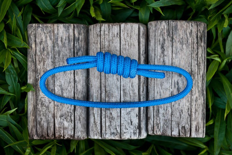 Climbing Rope on a Natural Background. Stock Image - Image of blue ...