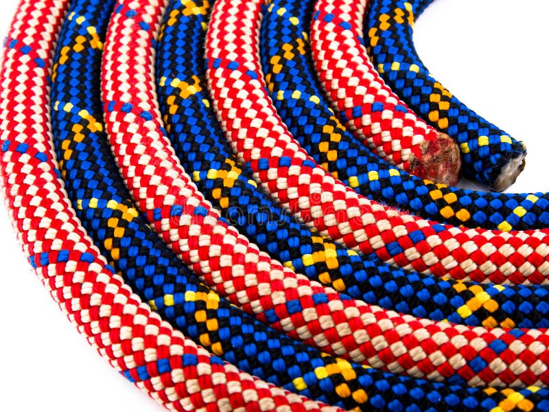 Climbing Rope on White Background Stock Image - Image of rope, sport ...