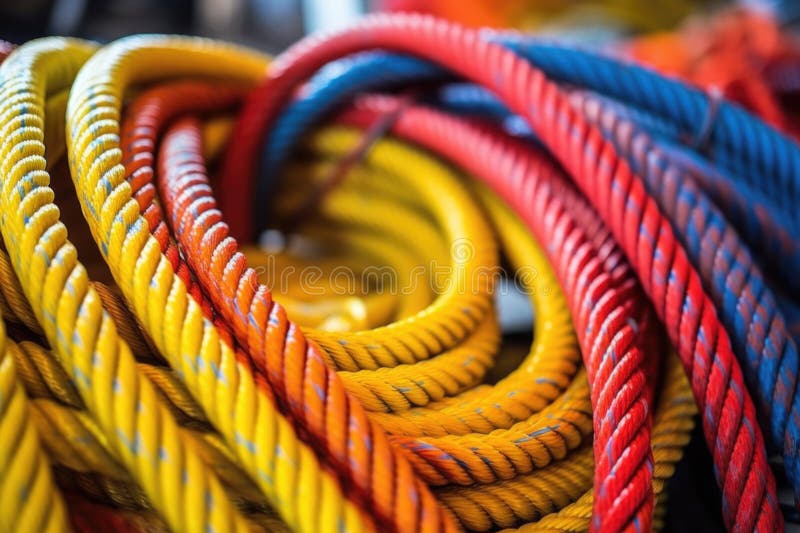 Climbing Ropes Coiling Process Captured in Close-up Mode Stock ...