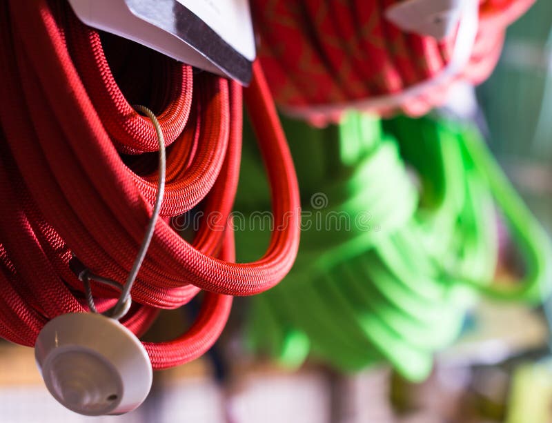 Climbing Ropes for Climbing Stock Photo - Image of alpine, climbing ...