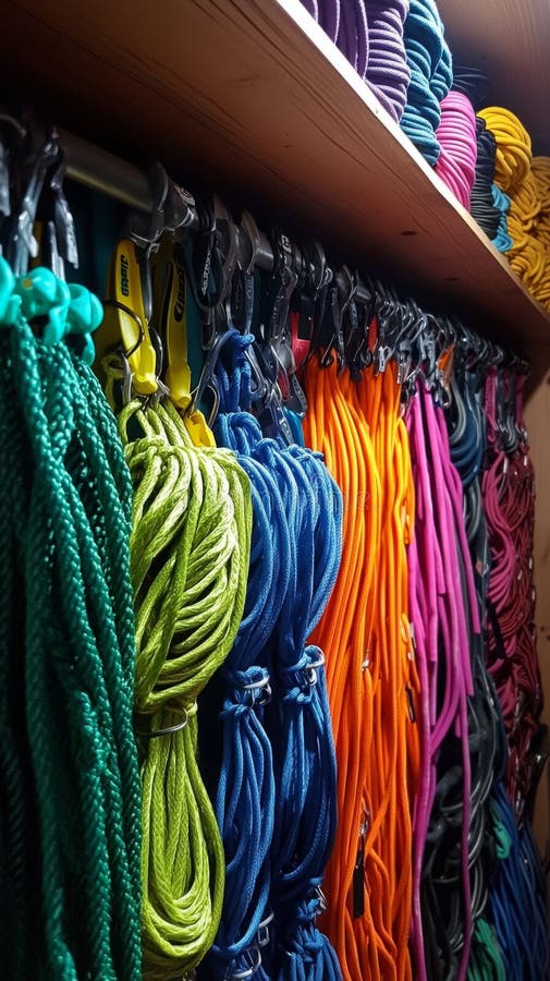 Climbing Ropes are Stored in the Closet Stock Photo - Image of nylon ...