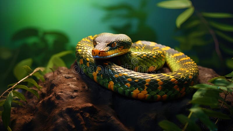 A Climbing Snake with a Characteristic Pattern on the Back Stock ...