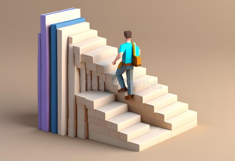 Climbing stairs of success stock illustration. Illustration of stairs ...
