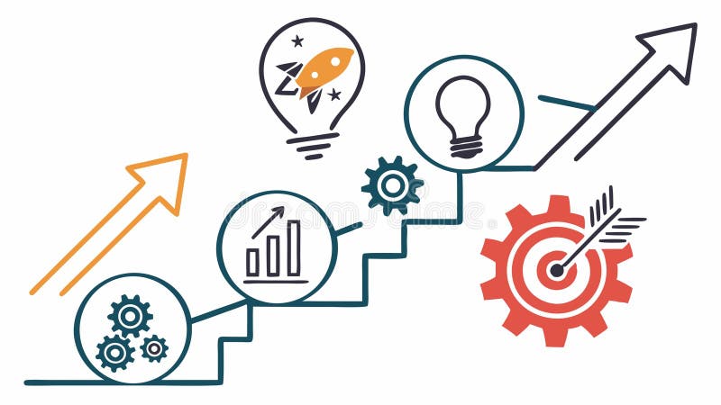 Climbing Steps To Ideas and Goals, Progress Concept Vector, Vector ...