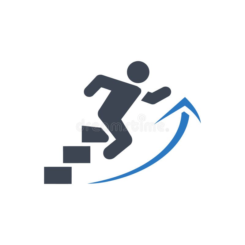 Climbing Steps Upward Icon stock vector. Illustration of symbol - 376290410
