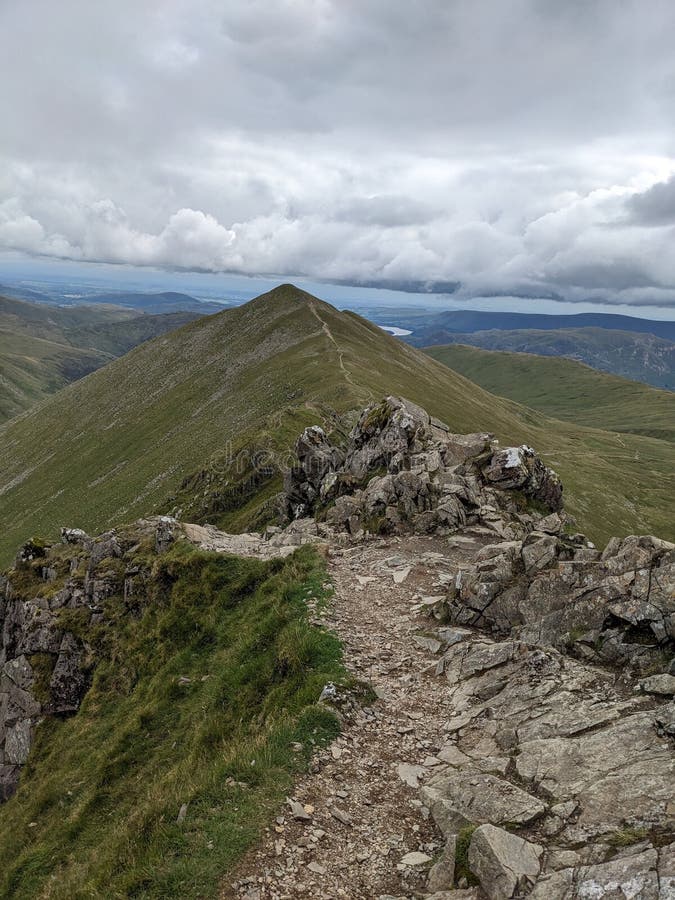 Climbing Striding Edge in the Lake District Stock Photo - Image of edge ...