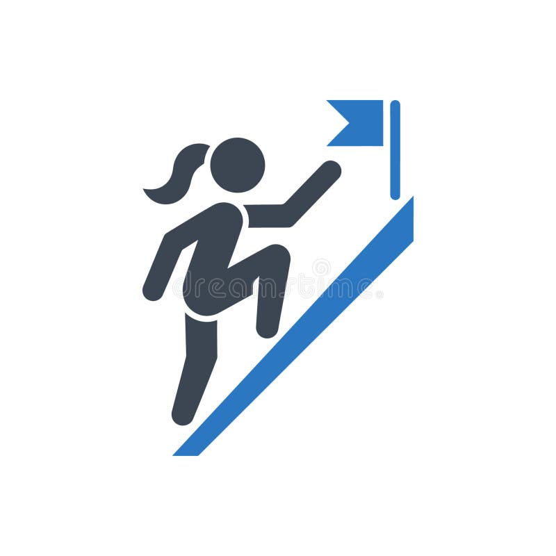 Climbing Toward Goal Icon stock illustration. Illustration of success ...