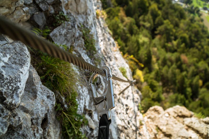 Climbing Via Ferratas in Rax Stock Image - Image of nature, safety ...