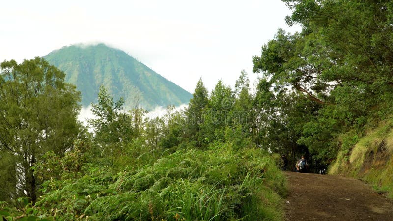 Climbing the Volcano at Sunrise. Stunning View of the Ijen Volcanic ...