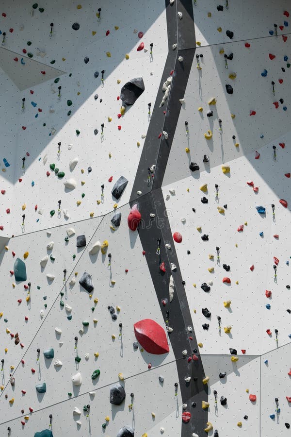 Climbing Wall with Colorful Rocks Stock Image - Image of leisure ...