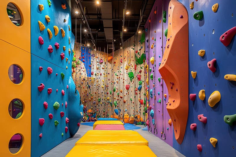 Climbing Wall Space. Climbers Training. Sports and Hobbies. Stock Photo ...