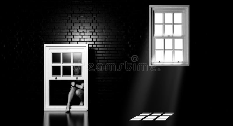 Climbing through window stock illustration. Illustration of unfamiliar ...