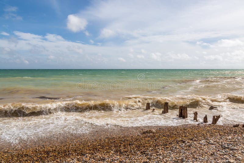 Climping Beach in West Sussex Stock Photo - Image of pretty, holidays ...