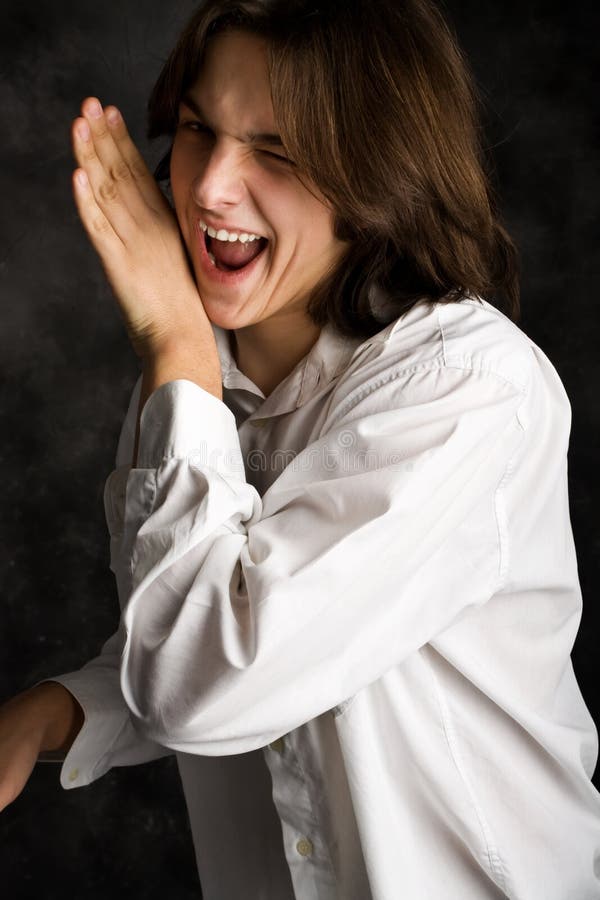 Clin d'oeil image stock. Image du amusement, sourire, caucasien - 7882045