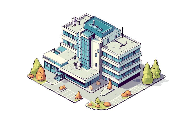 Clinic Building Isometric Isolated Stock Vector - Illustration of ...