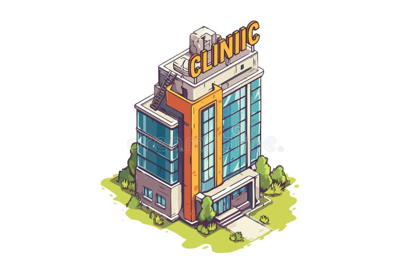 Clinic Building Isometric Isolated Stock Vector - Illustration of ...