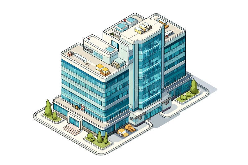 Clinic Building Isometric Isolated Stock Vector - Illustration of ...