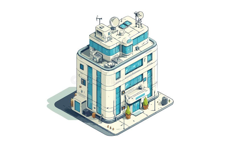 Clinic Building Isometric Isolated Stock Vector - Illustration of ...