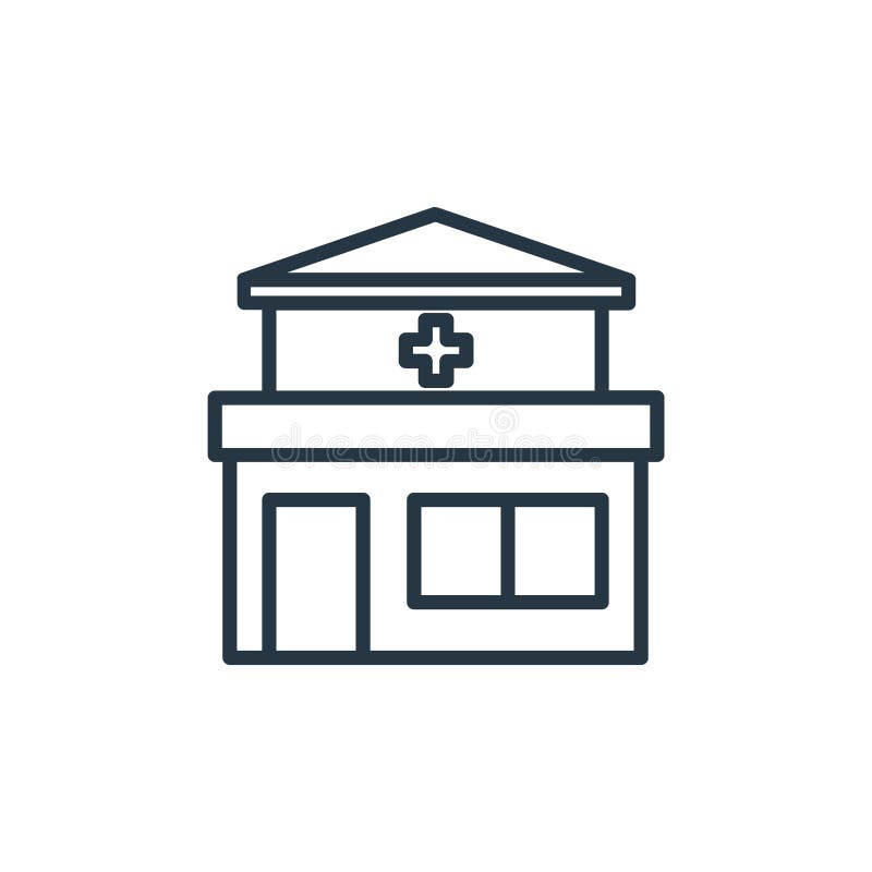 Clinic Icon Vector from Building Concept. Thin Line Illustration of ...