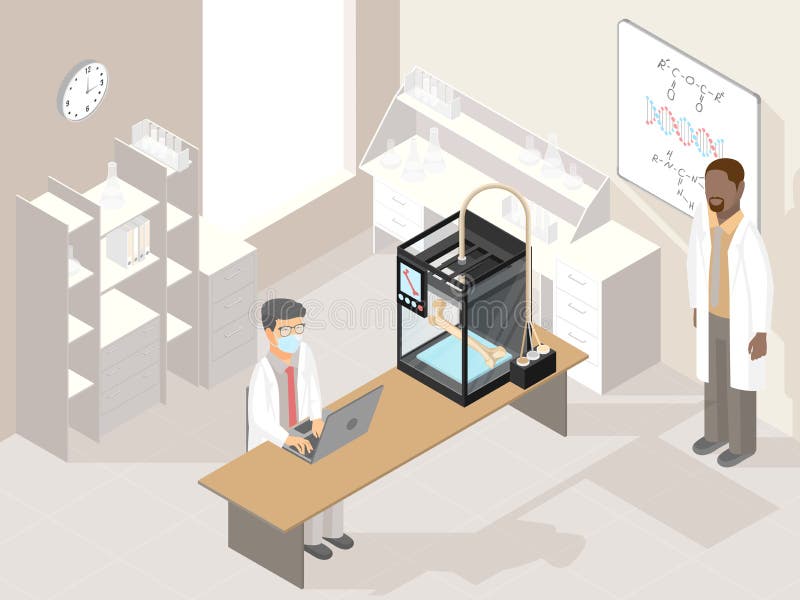 Clinic Laboratory with Medical 3D Printer and Professional Doctors ...